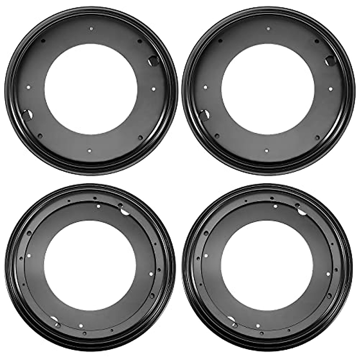 SEHOI 4 Pack 12 Inch Black Lazy Susan Hardware, 360°Rotating Swivel Plate, 5/16 inch Thick Ball Bearings Turntable Lazy Susan Base for Rotating Table, Display Plate, Serving Tray