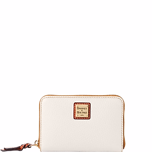 Dooney & Bourke Wallet, Pebble Grain Medium Zip Around Wallet - White