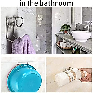 InfantLY Bright Wall Mounted Washbasin Hook Hair Dryer Holder , Heavy Duty Strong Self-Adhesive Waterproof Reusable Robe&Towel Hooks Sticky Hanger Multi-Purpose Hook Kitchen Washroom Bathroom (007)