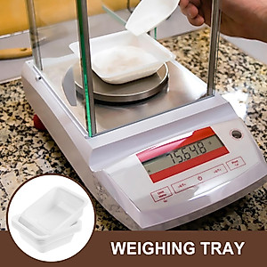 Baluue Weigh Boats - 20pcs Plastic Square Large Weigh Boats for Scale, Anti-Static Weighing Dishes for Powders Liquids, Lab Boat Dish Container Lab Mixing Pan for Measuring