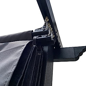 10x10 Ft Patio Pergola, Retractable Pergola with Canopy, Sunshelter Pergola for Gardens, Terraces, Backyard, Grey