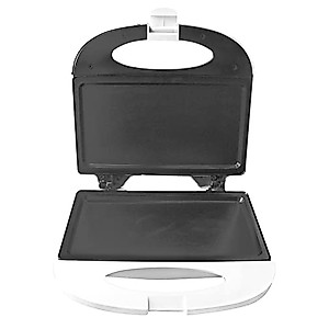 Bene Casa - White Nonstick Flat Grill Sandwich Maker - Includes Cool-touch Handles and Die Cast Aluminum Cooking Surface