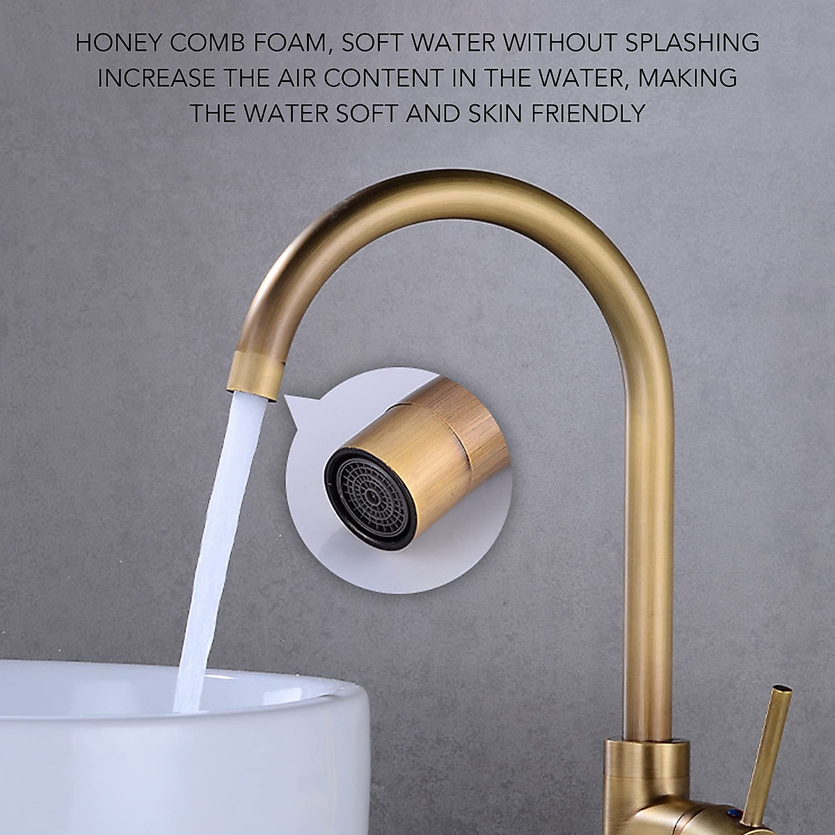 Freestanding Bathtub Faucet, European Style Brass Stainless Steel Floor Mounted Tub Filler Without Hole Single Handle High Flow Shower Faucet Bathroom Tub Faucets for Column Type (Gold)