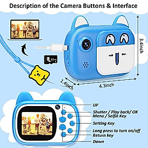 Nameer 1080P HD Selfie Video Kids Camera Toys with 32GB SD Card, Digital Camera for Kids,Toddler Camera for Girls and Boys as Birthday, Blue