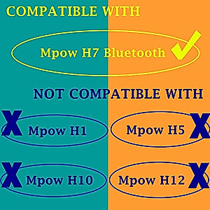 TaiZiChangQin H7 Upgrade Ear Pads Ear Cushions Replacement Compatible with Mpow H7 Bluetooth Headphone Perforate Earpads Black