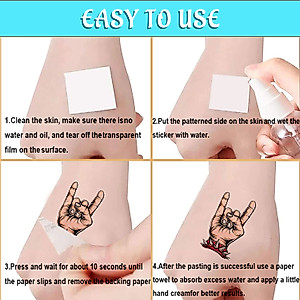 20 Sheets Rock and Roll Temporary Tattoos Party Favors for Rock Star, Born to Rock, 50s/80s Rock Theme Party Decorations Supplies Gifts