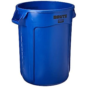 Rubbermaid Commercial Products FG263200BLUE-V Brute Container with Venting Channels, 32 gal, Blue