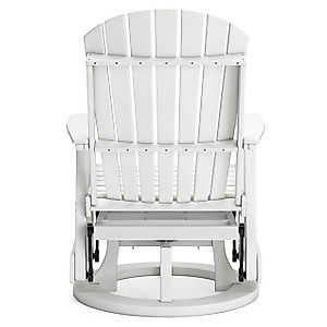 Signature Design by Ashley Hyland Wave Outdoor Swivel Glider Chair, 31" W x 30" D x 42" H, White