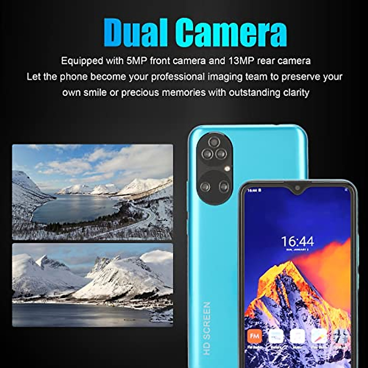 Cuifati 6.5 Inch Android 10 Smartphone, Mt6580 CPU Processor, Face Recognition Unlock, RAM 6GB ROM 64GB, 3 Card Slots,Dual Front and Rear Cameras, 4500mah Battery, Ultra Slim Smartphone