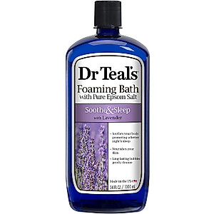 Dr. Teal's Foaming Bath Variety Gift Set (2 Pack, 34oz Ea.) - Soothe & Sleep Lavender, Glow & Radiance Vitamin C and Citrus - Essential Oils Blended with Pure Epsom Salt Relieve Pain & Daily Stress