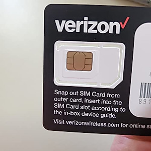 Verizon Wireless 5G & 4G LTE SIM Card Triple Cut All 3 Sizes (3-in-1), Nano/Micro/Standard Sizes (4FF / 3FF / 2FF) (BULKSIM5G-SA-A) Complete with SimBros Simkey Bundle. (1)