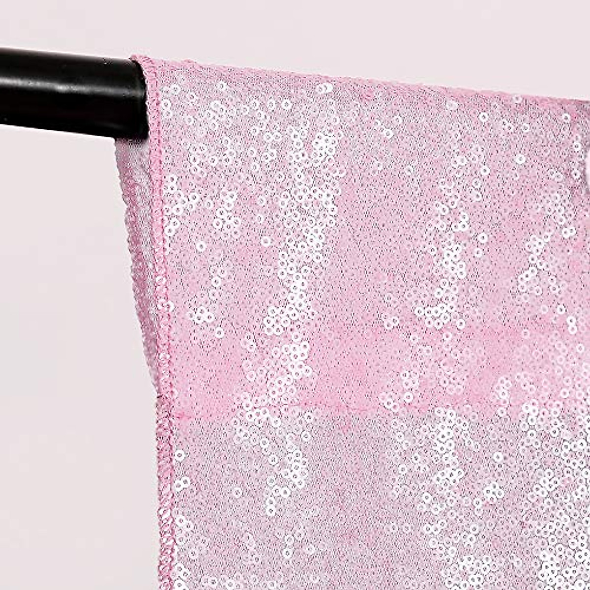 Pink Sequin Curtains 4 Panels 2FTx8FT Sequin Photo Backdrop Wedding Glitter Fabric Backdrops Party Background Photography Drapes
