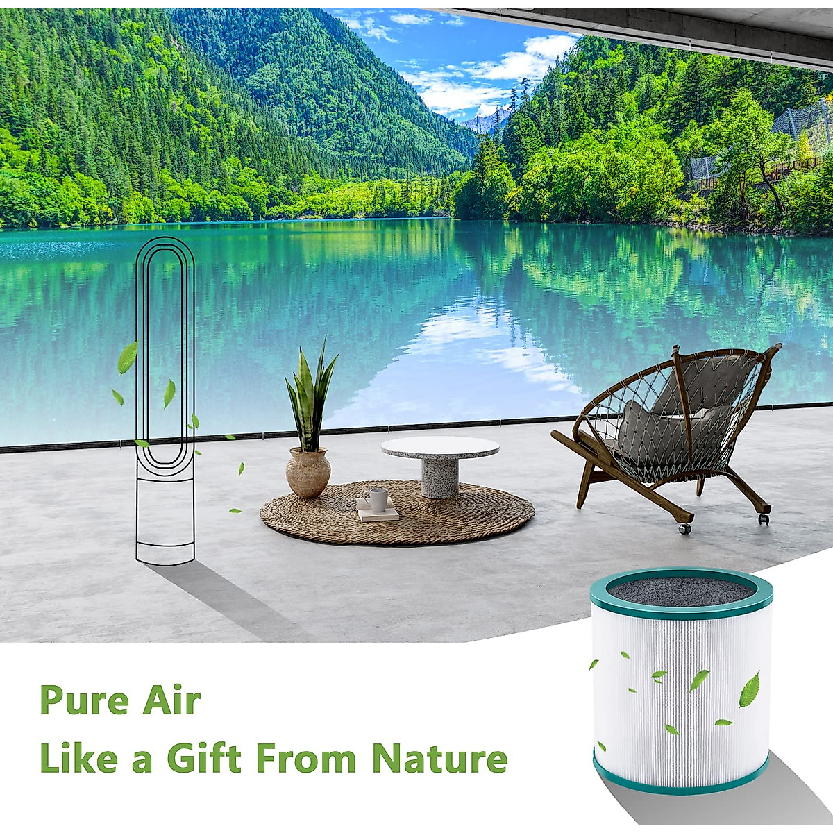 2 Pack,Air Purifier Filters Replacements,True HEPA Premium Grade Filters for Dyson Tower Purifier Pure Cool Link TP00,TP01,TP02,TP03,BP01,AM11 Models.Desk Purifier, Compare to Part # 968126-03