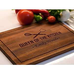 Mom Gifts for Mothers Day, Personalized Cutting Board for Kitchen, Queen of the Kitchen, Custom Women Gifts, Mother's Day Gift for Mama, Grandma, Sister, Wife, Custom Board for Birthday, Anniversary