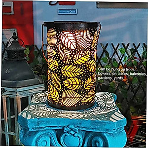 Outdoor Solar Lanterns Hanging Lights Hollowed Out Courtyard Lamp Decorative Wall Lamps for Garden Backyard Home