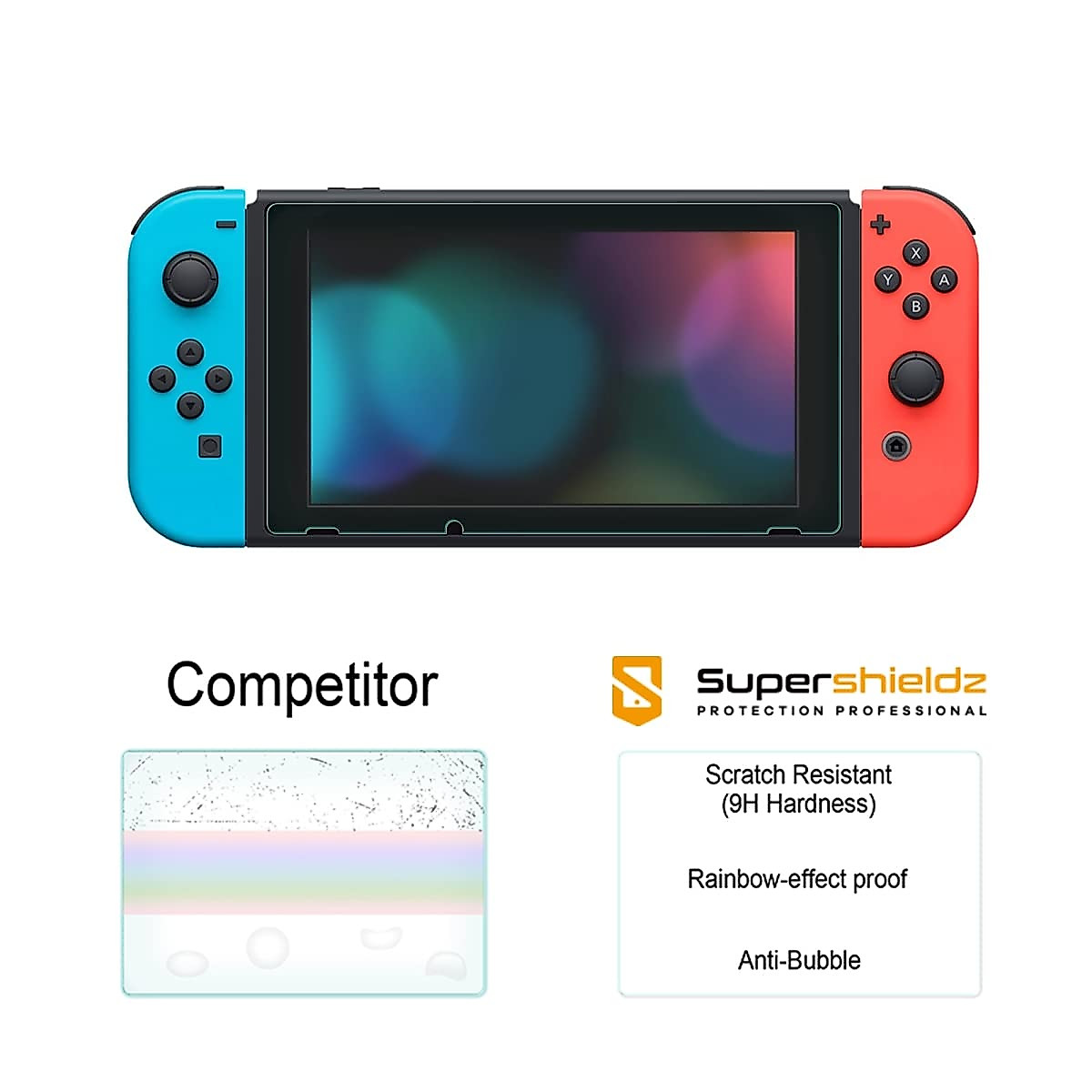 Supershieldz (2 Pack) Designed for Nintendo Switch Tempered Glass Screen Protector, Anti Scratch, Bubble Free