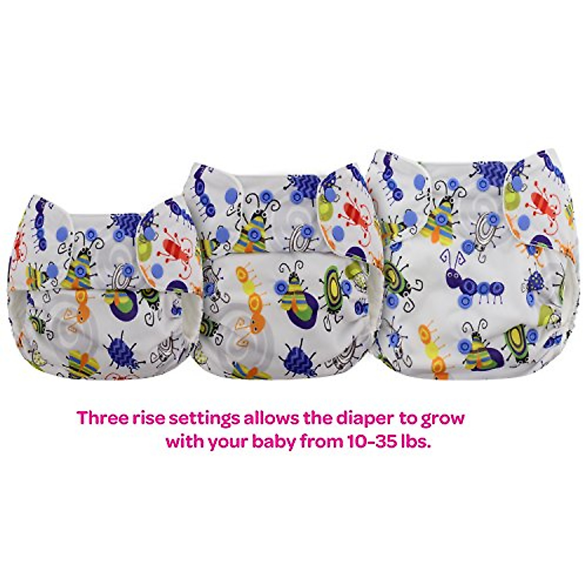 Blueberry One Size Simplex All in One Cloth Diapers, Made in USA (Picnic)