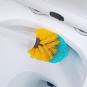 SAAKO Toilet Bowl Brush and Holder Set Home Toilet Brush Plastic Long Handle Hydraulic Toilet Cleaner Brush Bathroom Cleaning