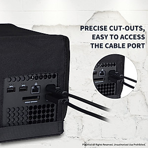 PlayVital Black Nylon Horizontal Dust Cover for Xbox Series X Console, Soft Neat Lining Dust Guard, Anti Scratch Waterproof Cover Sleeve for Xbox Series X Console