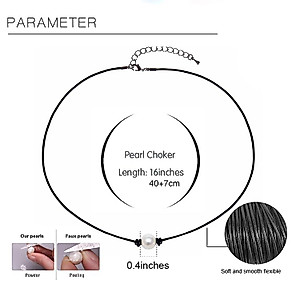 Pearl Necklace Single Pearl Choker Necklace for Women Leather Cord Choker for Teen Girls Handmade Choker Jewelry Gift