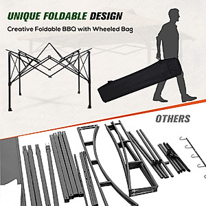 COOS BAY 8x5 Pop up Grill Gazebo with LED Globe String Lights