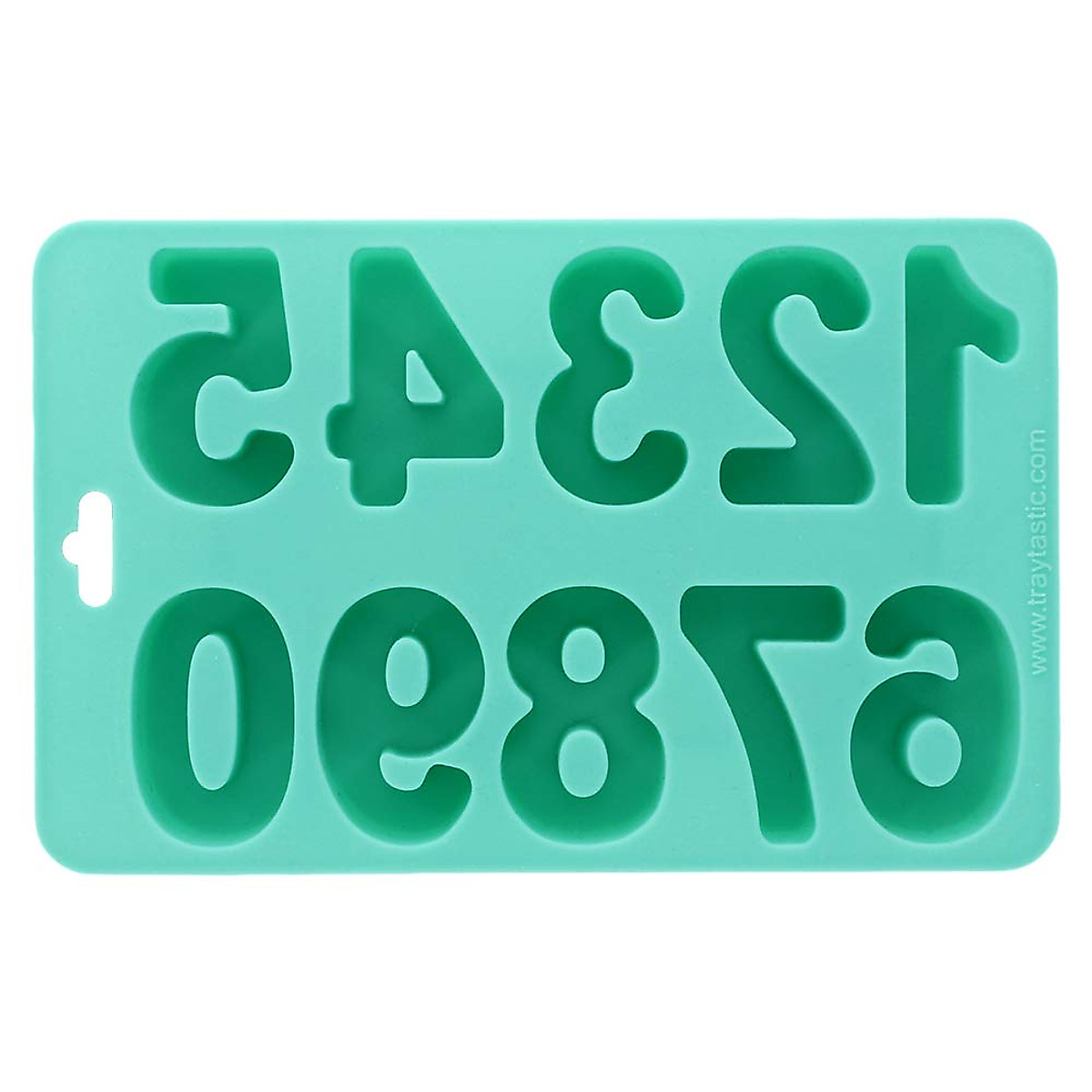 Traytastic! Silicone Number Mold 0-9 Tray - Large 1.75" Tall Numbers - Crafting, Baking, Molding, Melting