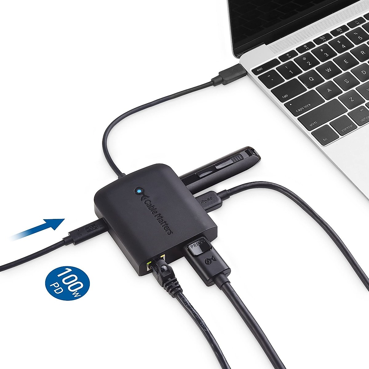 Cable Matters USB 3.0 KVM Switch DisplayPort 1.4 for 2 Computers and USB C Hub DisplayPort 1.4 Bundle