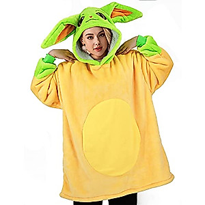 vavalad Cartoon Wearable Blanket Sweatshirt Sherpa Oversized Hoodie TV-Blanket with Sleeves and Pockets for Adults Men Women Teens One Size Fits All