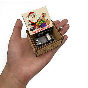 good goods Personalized Wooden Music Box - Print Picture Word Text Logo Custom Hand Cranking Musical Box Gift for Daughter, Mom, Birthday, Valentines (Over The Rainbow)