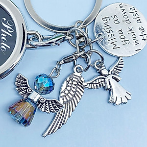 HLXFF3 ZTMERLO Bride Memorial Charm Wedding Bouquet Charm Missing You As I Walk Down the Aisle Wedding Remembrance Charm for Bouquet (silver missing u)