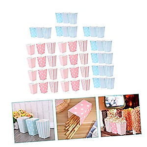 TOGEVAL 48pcs Popcorn Boxes Popcorn Box Cajitas De para Candy Popcorn Snack Container Paper Popcorn Case French Fries Boxes Bridal Shower Popcorn Boxes Popcorn Buckets Bride