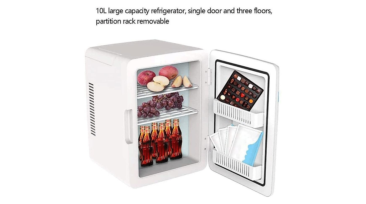Mini Fridge 10L Portable Cooler & Heater for Car, Office & Dorm