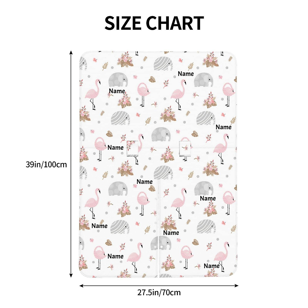 Personalized Baby Car Seat Cover Custom Name Childish Boho Elephant Flamingo Infant Carseat Canopy Multi-Use for Newborn Stroller Nursing Breastfeeding Cozy Soft Gift