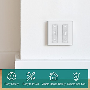 CLYMENE Light Switch Cover Guard, Child Proof Wall Switch Cover Protects Lights or Switches from Getting Accidentally Turned ON or Off by Children and Adults, Toggle Style (Clear, 2 Pack)