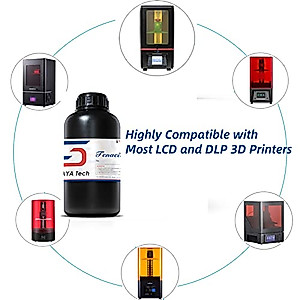Siraya Tech Tenacious 3D Printer Resin Flexible 405nm UV-Curing Resin with High Impact Resistance Standard Photopolymer Resin for LCD DLP 3D Printing (1000g, Clear)