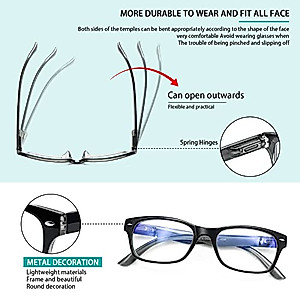 SIGVAN Reading Glasses 5 Packs Blue Light Blocking Eyeglasses Quality Spring Hinge Colorful Computer Readers for Women Men (5 Mix, 4.00, multiplier_x)