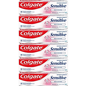 Colgate Sensitive Maximum Strength Whitening Toothpaste, Mint - 6 Ounce (Pack of 6)