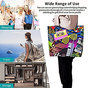 ASYG Retro Memphis Style 80s 90s Sling Bag Funny Retro 80s 90s Tote Bag For Women Men Teens