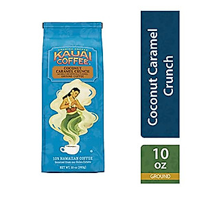 Kauai Coffee Bundle, Two (2) 10 Ounce Bags of Kauai Coconut Caramel Crunch and One (1) Coffee Bag Clip/Scoop