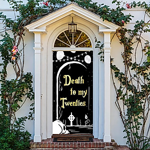 INNORU Death to My Twenties Door Banner Decor, Happy 30th Birthday Party Decor, RIP to My 20s Party Photo Booth Backdrop Background Supplies