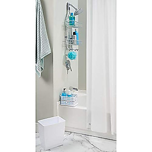 iDesign Spa Plastic Storage Shower Basket with Handle for Bathroom, Health, Cosmetics, Hair Supplies and Beauty Products, Small, White