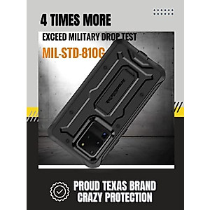 ArmadilloTek Vanguard Case Compatible with Samsung Galaxy S20 Ultra (6.9 inches) Military Grade Full-Body Rugged with Built-in Kickstand [Screenless Version] - Black