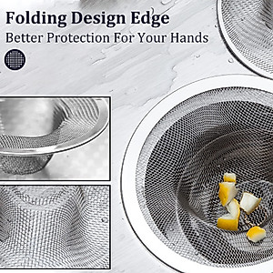 VMVN Kitchen Sink Strainer, Stainless Steel Sink Drain Strainer, 2pcs Drain Cover Stopper,4.5" Diameter for Kitchen Drain Basket,for Shower Bathtub Drain Hair Catcher