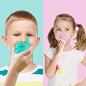 Qniglo Walkie Talkies for Kids Rechargeable, 2 Pack Kids Walkie Talkie with FM Handheld Walki Talki with Wearable Lanyard & Wrist for Outdoor Camping Games & Birthday Xmas Toys Gifts for Boys Girls