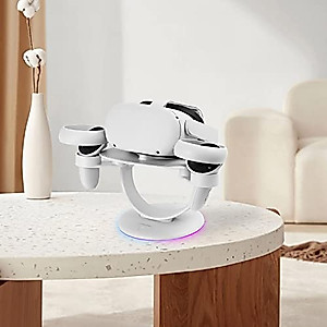 LanPavilion Charging Stand for Oculus Quest 2/Meta Quest 2 Headset, PSVR2 Controllers - Stylish Black Hole Design with RGB Lighting, Compatible with Quest 2, PS VR2, Meta Quest Pro, Pico 4