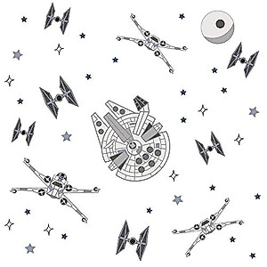 Lambs & Ivy Star Wars Squadron X-Wing/Tie Fighter/Millennium Falcon Wall Decals