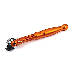 Titan 11322 1/4-Inch Drive x 4-Inch 90-Tooth Swivel Head Micro Ratchet - Orange