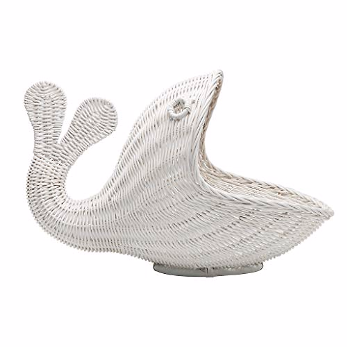 KOUBOO 1060104 Rattan Whale Storage Basket, White