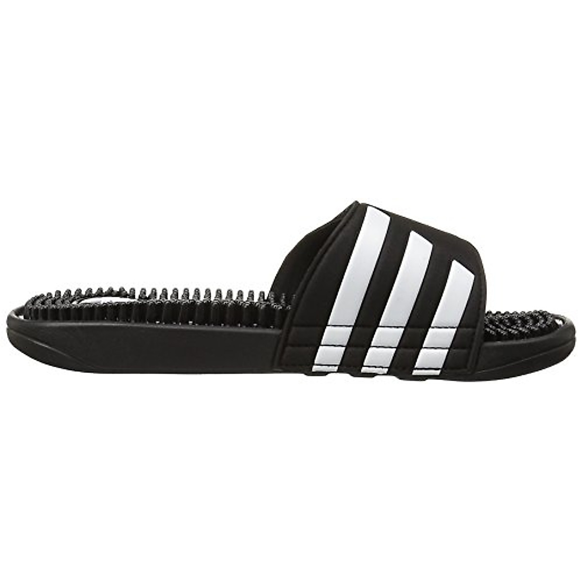 adidas Men's Adissage Slides Sandal, Black/White/Black, 12