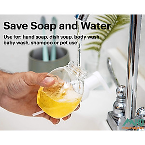 MHO Containers | Clear Foaming Soap Dispenser with White Pump Locking Mechanism BPA/Paraben Free PET Plastic 250mL/8.5fl oz - Set of 4